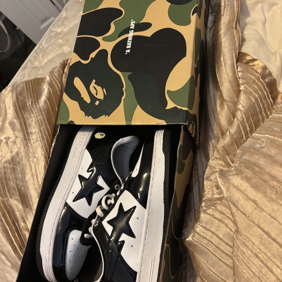 Bape | Shoes | Bapesta Black And White Lows | Poshmark